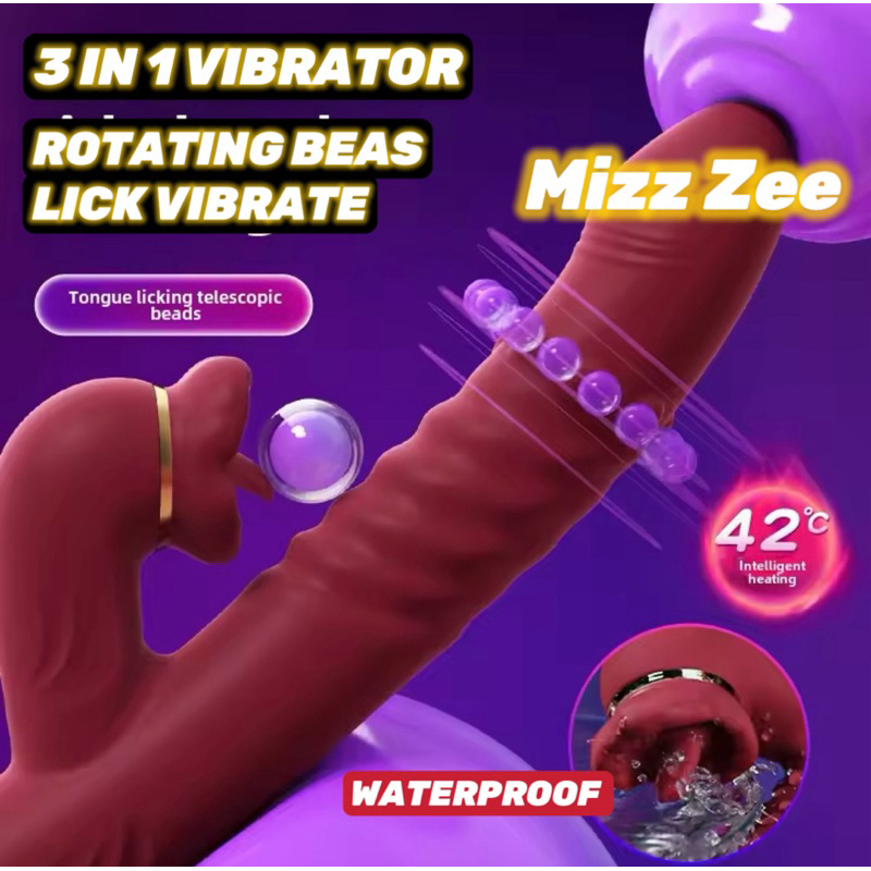 MizZee 3 IN 1 Vibrator High Frequency Smart Heat Rotate Ball Vibrator dildo Alduts Toys Female ...