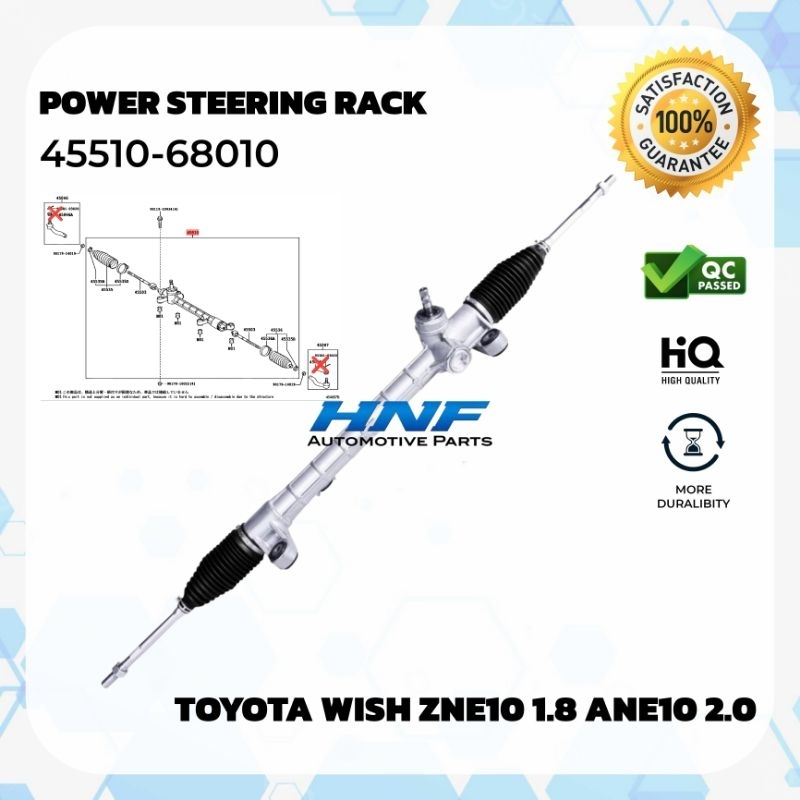 Toyota Wish Zne10 Wish Ane10 Power Steering Rack 45510-68010 | Shopee ...