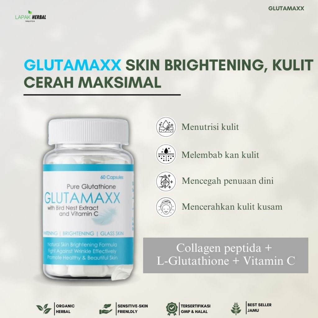 GLutamaxx Gluta Skin Whitening Supplement Face Pil Putih Kulit ...