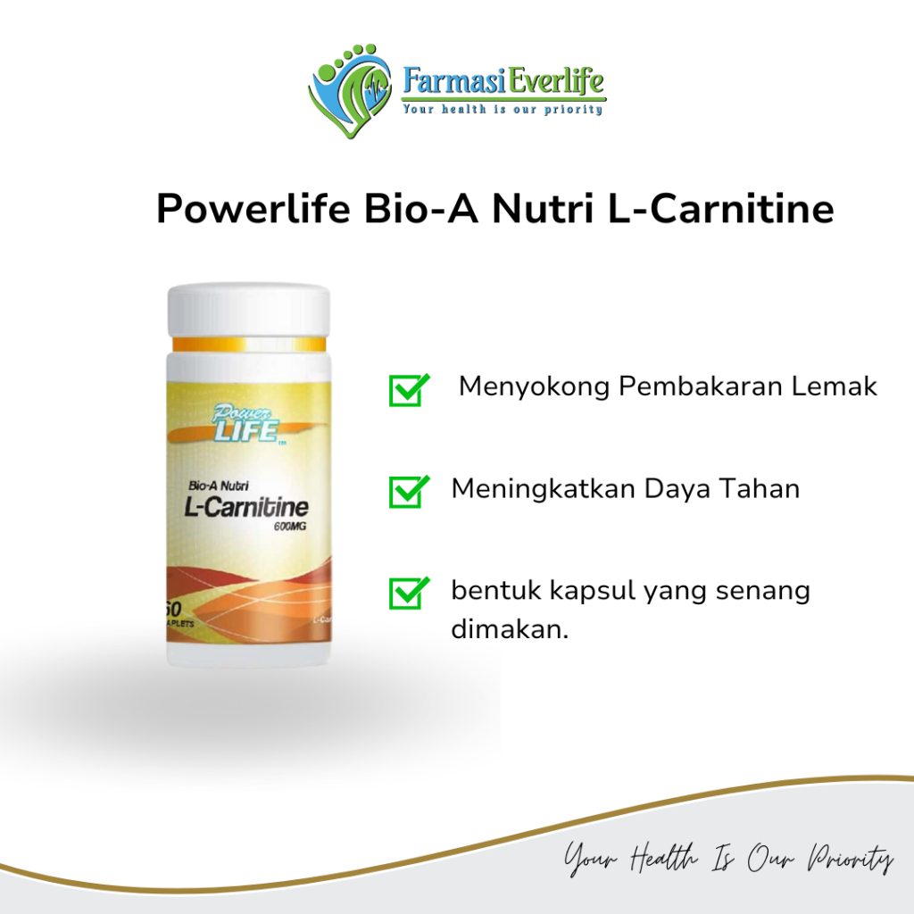 ⚡️ Powerlife Bio-A Nutri L-Carnitine – Tenaga Optimum, Metabolisme Lebih Aktif! | Shopee Malaysia