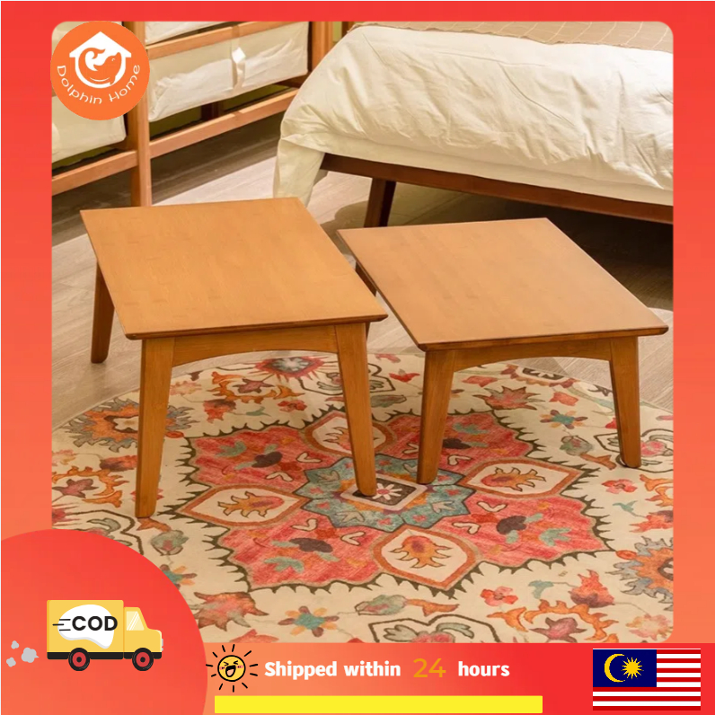 【In Stock】 Bamboo Foldable Table 50/70CM Laptop Desk Meja Teh Portable ...