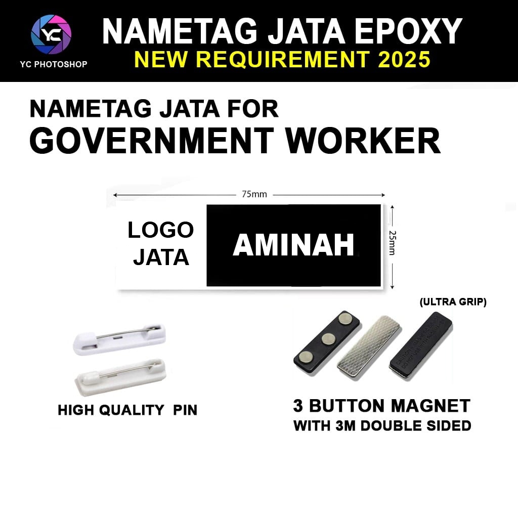 Nametag Epoxy Latest Format 2025/Nametag KPM/Nametag Pesuruhjaya Sumpah ...