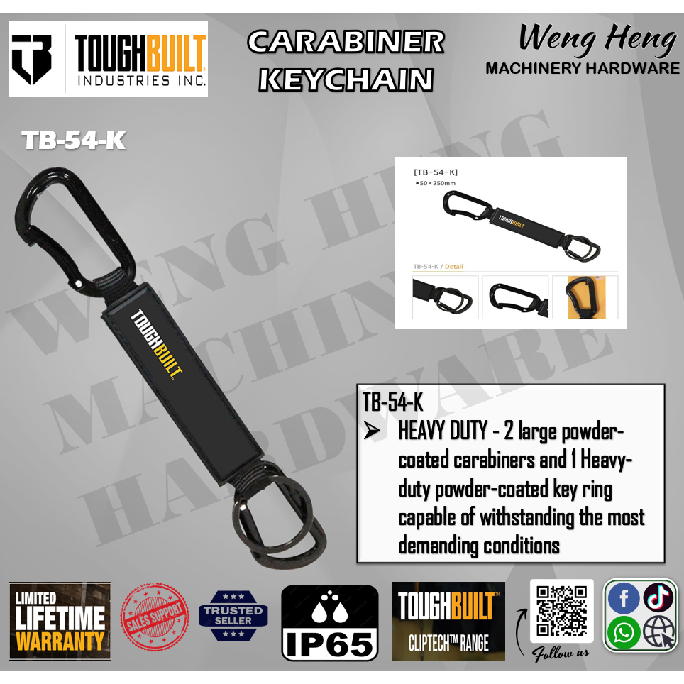 TOUGHBUILT Carabiner Keychain - MODEL TB-54-K | Shopee Malaysia