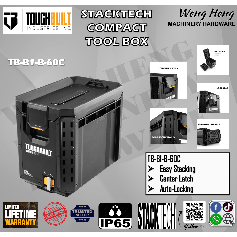 TOUGHBUILT StackTech Compact Tool Box - MODEL TB-B1-B-60C | Shopee Malaysia
