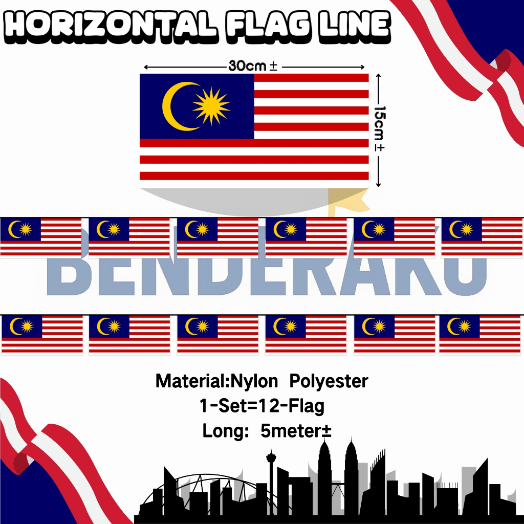 【Benderaku】Bendera Malaysia Flag Bundle Bunting Flag Malaysia Banting ...