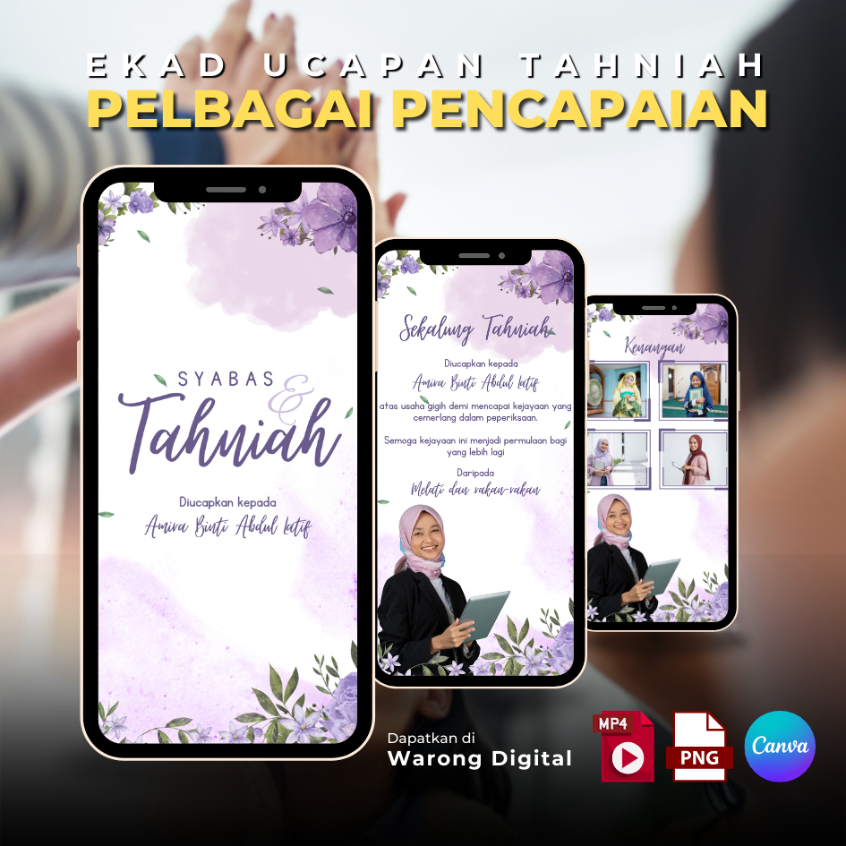 📢 E-KAD UCAPAN TAHNIAH & SYABAS – Graduasi, Kemenangan, Naik Pangkat ...