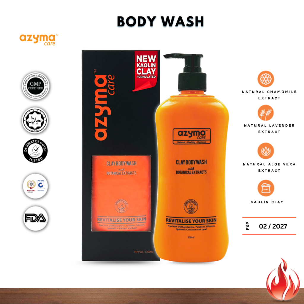AZYMA Eczema Care Skin Sensitive Shower Body Wash 300ml Shampoo Gel ...