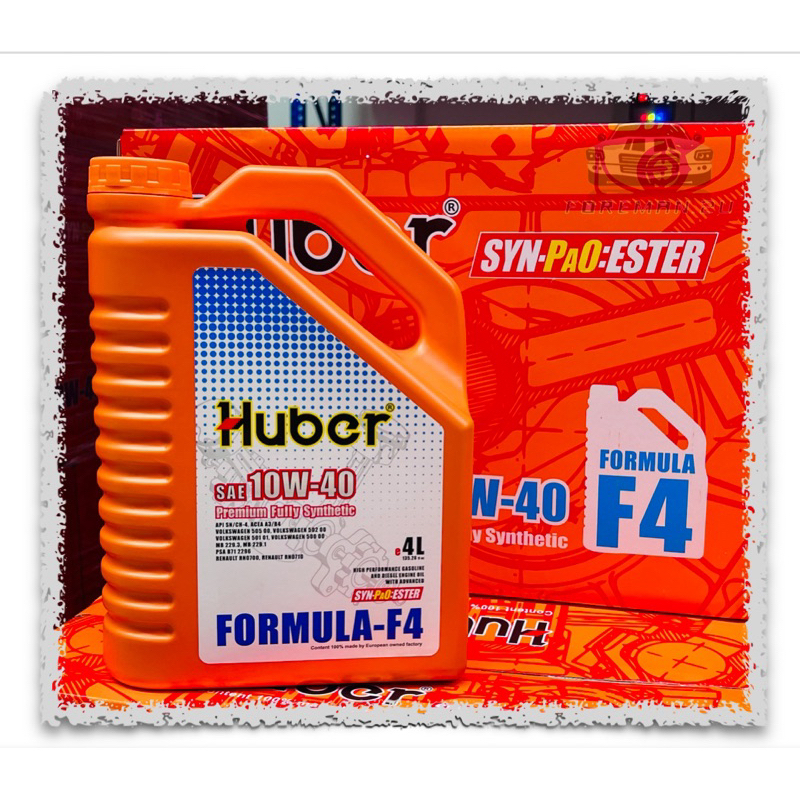minyak hitam kereta Huber SAE 10W-40 premium fully synthetic formula F4 ...