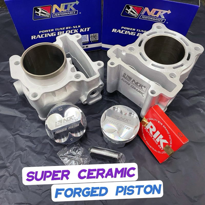 NLK BLOCK CERAMIC FORGED PISTON LC FZ Y15 RACING 62 63mm LC135 V4 V6 V8 HEAD UMA TOBAKI RL ...