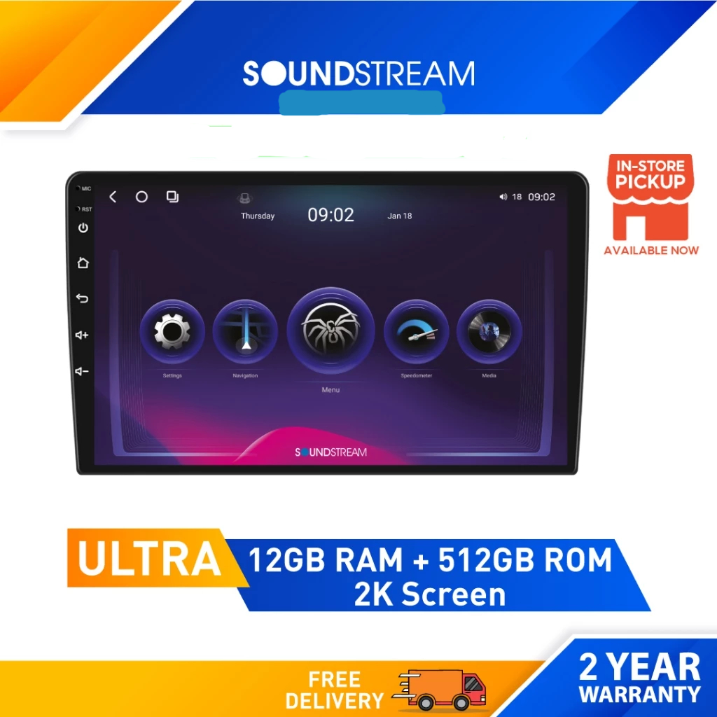 SOUNDSTREAM Ultra 2K QLED 360 Cam Supported, DSP & 4G SIM Car Android ...