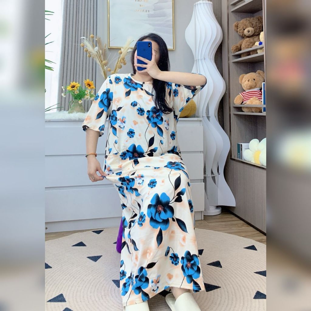 (VITRI SHOP) SIZE 3 PLUSSIZE KAFTAN TIDUR DRESS LABUH BERPOKET COTTON ...