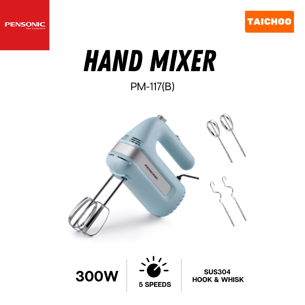 Pensonic Hand Mixer 300W with 5 Speeds (Blue & Pink)PM-117(B) & PM-117 ...