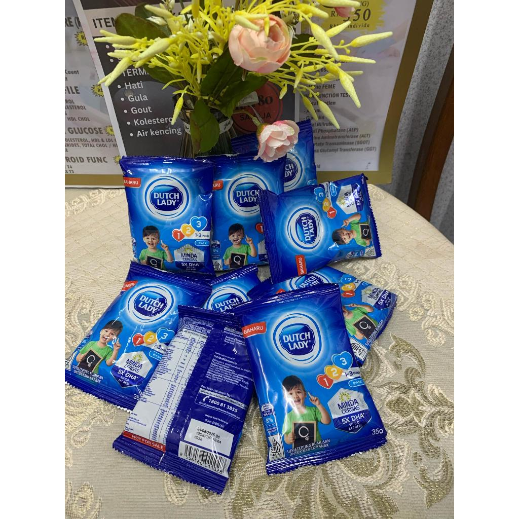 DUTCH LADY 123 SAMPLE (35GM--PLAIN ) | Shopee Malaysia