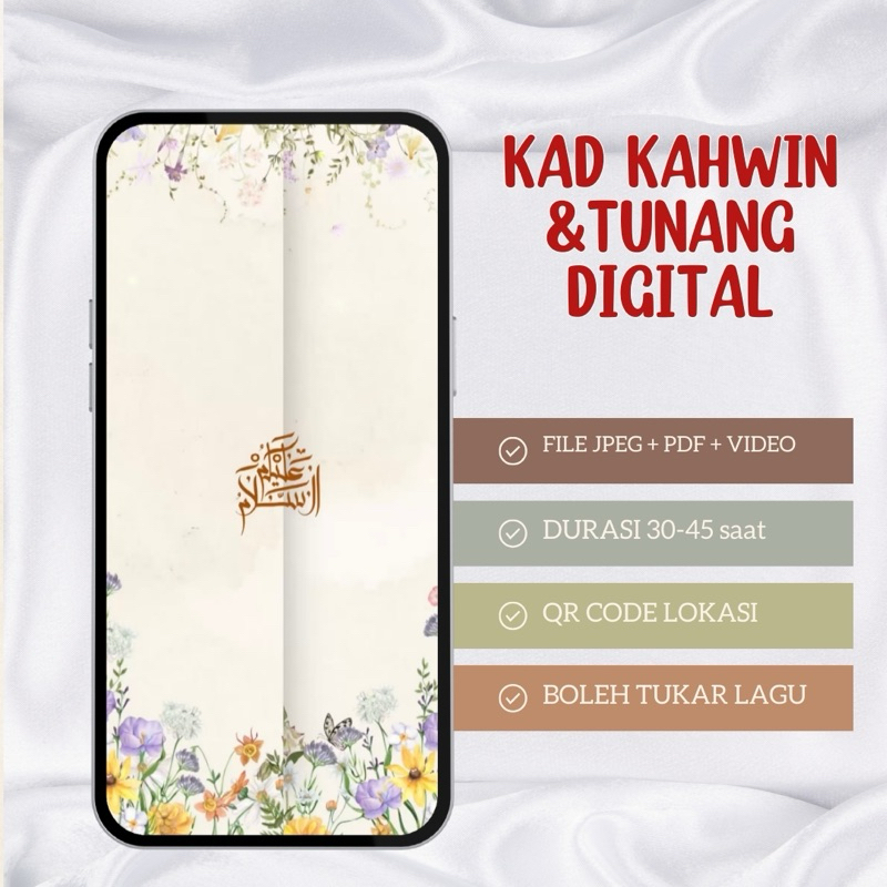 Kad kahwin Digital | Kad Tunang Digital | Wedding Ecard | Digital card | Shopee Malaysia