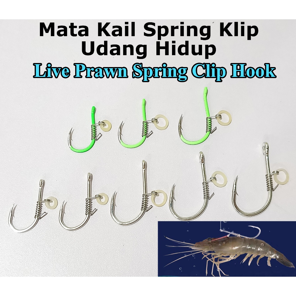 Klip Spring Mata Udang Hidup Live Prawn Back Hook Clip Set Fishing hook ...