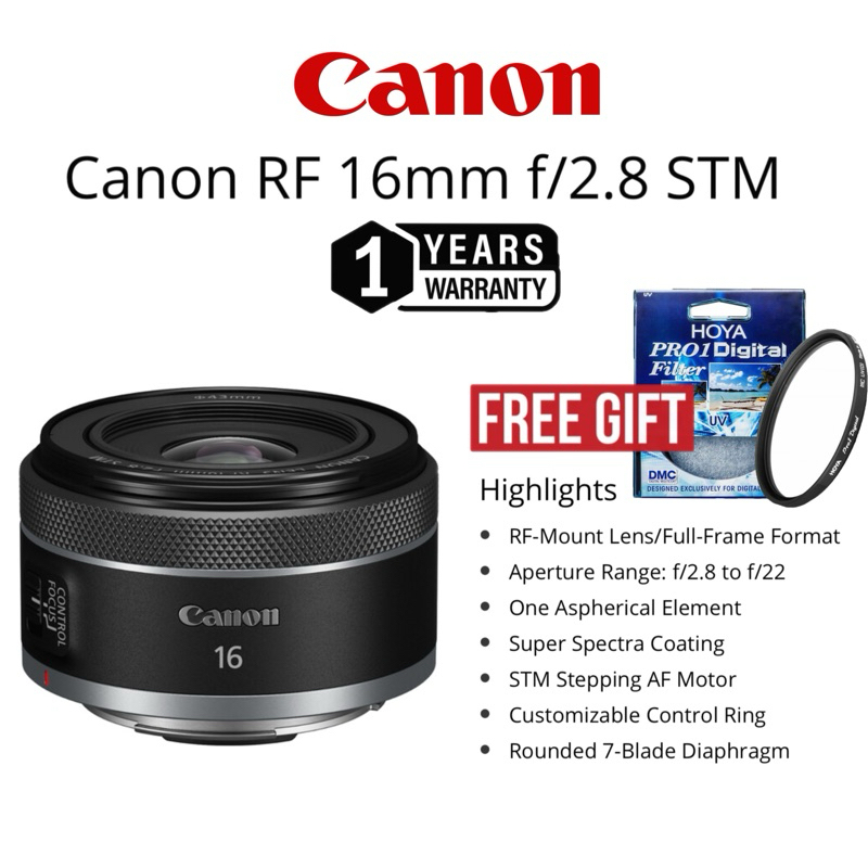 CANON RF 16MM F/2.8 STM LENS (1 YEARS WARRANTY) CANON 16MM F/2.8 STM ...