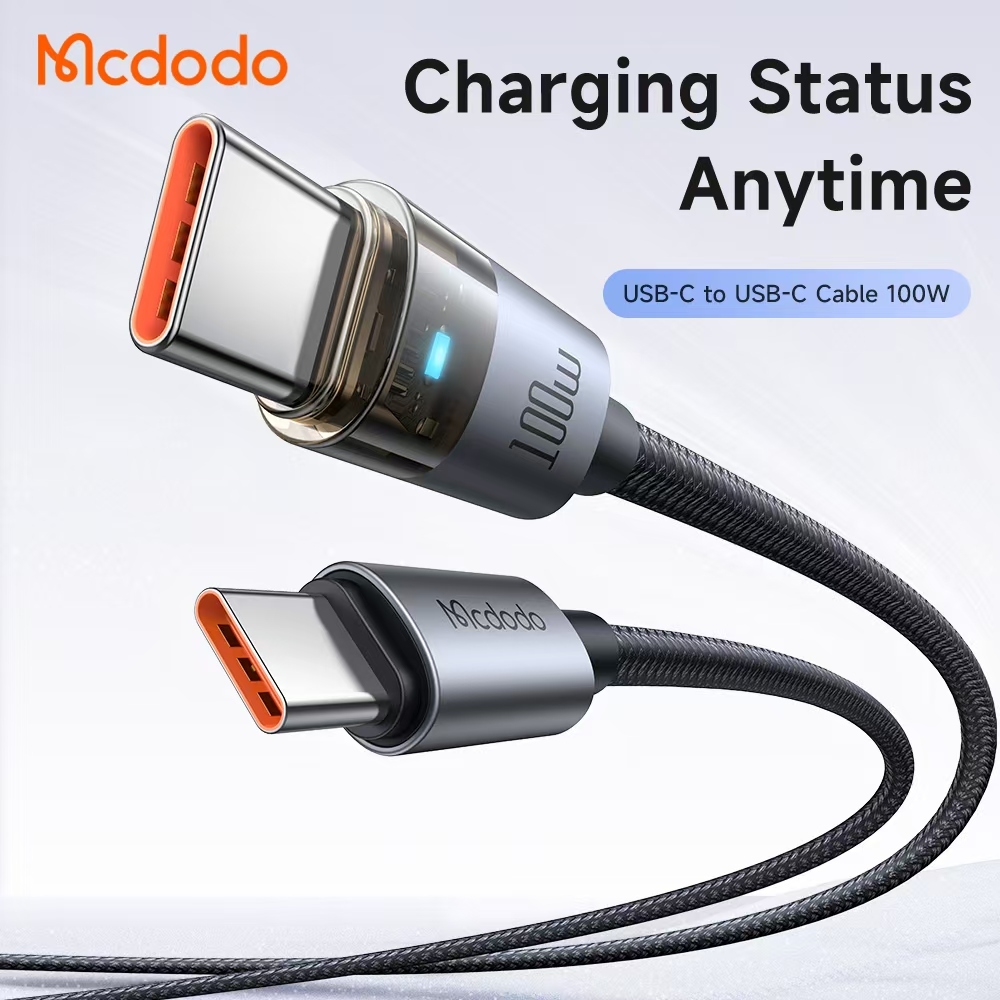 MCDODO CA-558 100W Transparent USB Data Cable Super Fast Quick Charging ...