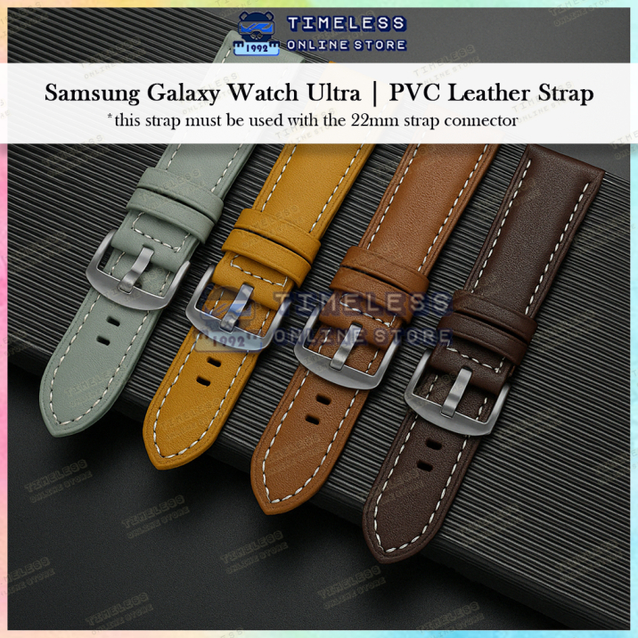 🇲🇾 Samsung Galaxy Watch Ultra Strap, PVC Leather 22mm Band, Stainless ...