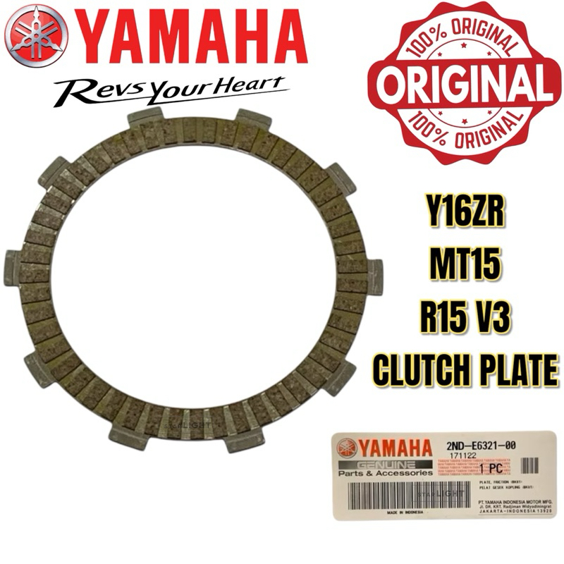 YAMAHA 100% ORIGINAL Y16ZR MT15 R15 (2ND) V3 FRICTION CLUTCH DISC LINNING BESI PLATE CLUTCH ...