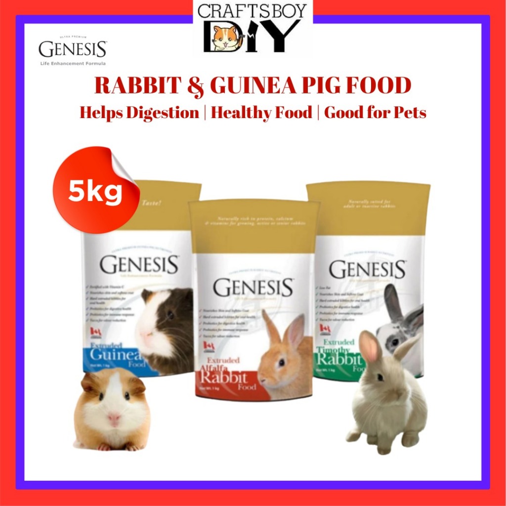 Genesis Premium Rabbit & Guinea Pig Food 5kg | Timothy / Alfalfa ...