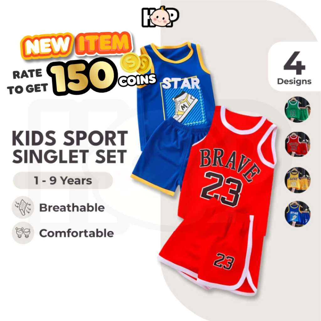 Kids Basketball Jersey Baju Sukan Budak Summer Kids Sport Wear Boy ...