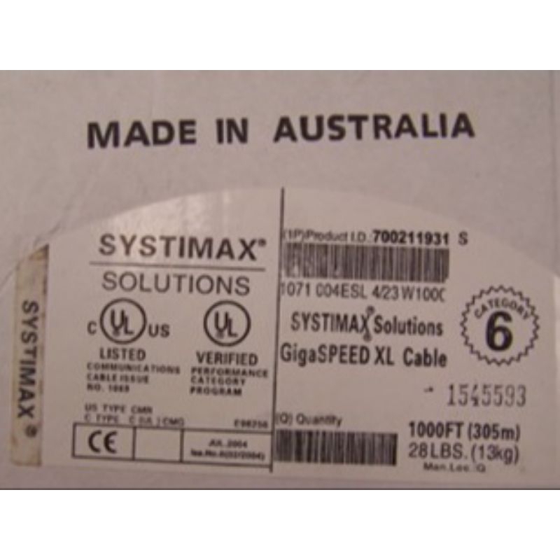 COMMSCOPE / SYSTIMAX® Solutions GigaSPEED XL Cable 700211931 (Cat 6 ...