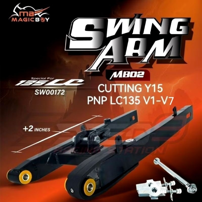 MAGICBOY SWING ARM CUTTING Y15 PNP LC135 V1-V7 LC4S PANJANG 2INCI ...