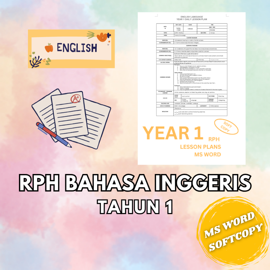RPH / Lesson Plan Bahasa Inggeris Tahun 1 2025/2026 Lengkap Untuk ...