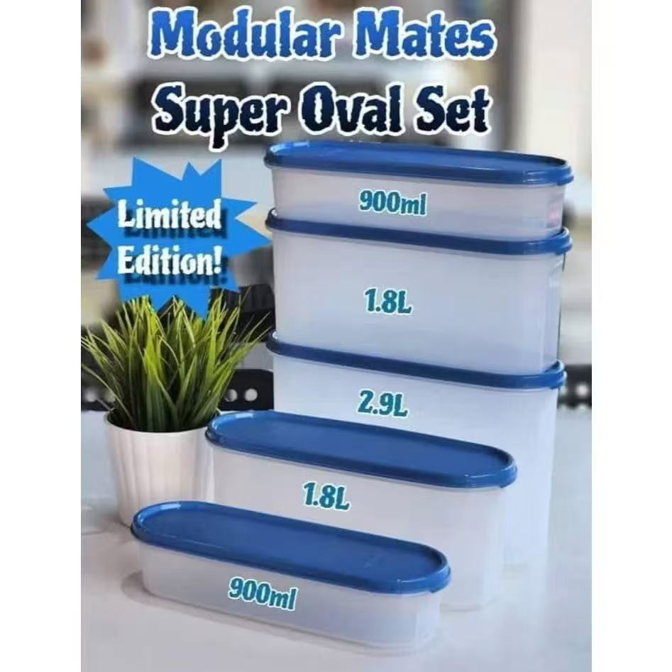 Tupperware Modular Mates Super Oval Set / 900ml / 1.8L / 2.9L | Shopee ...