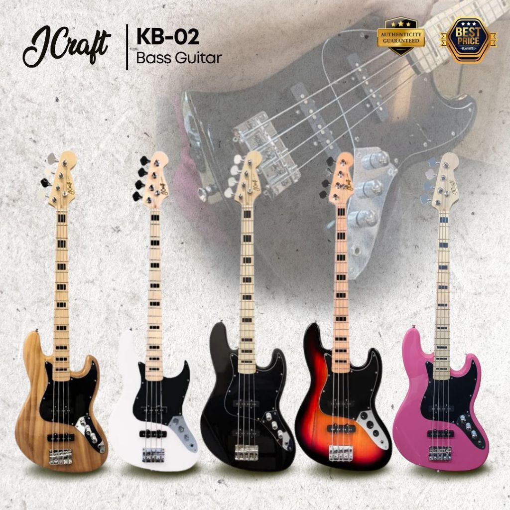 JCRAFT 4 / 5 String Jazz Bass Electric Guitar Combo Set Starter Package ...