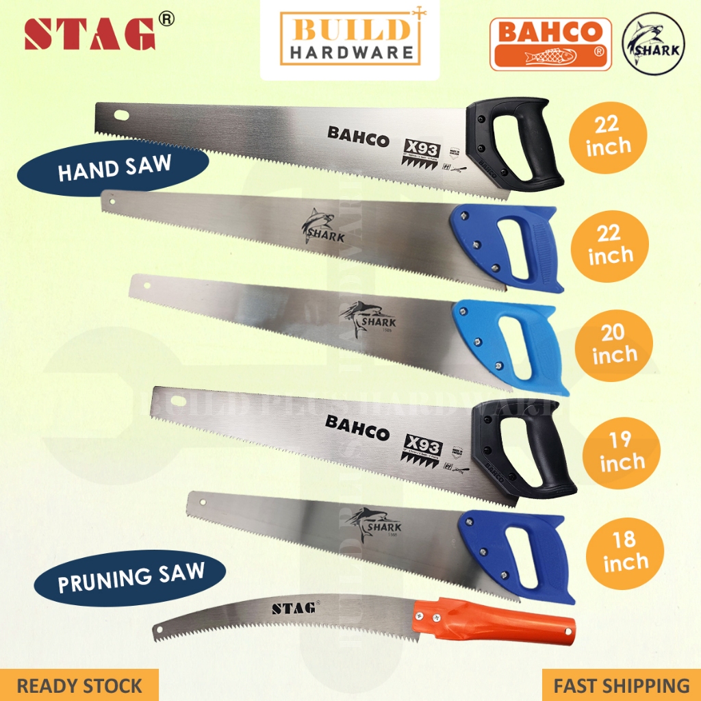 BAHCO/SHARK/STAG Hand Saw / Pruning Saw 22" 20" 19" 14“ X93 1585 ...