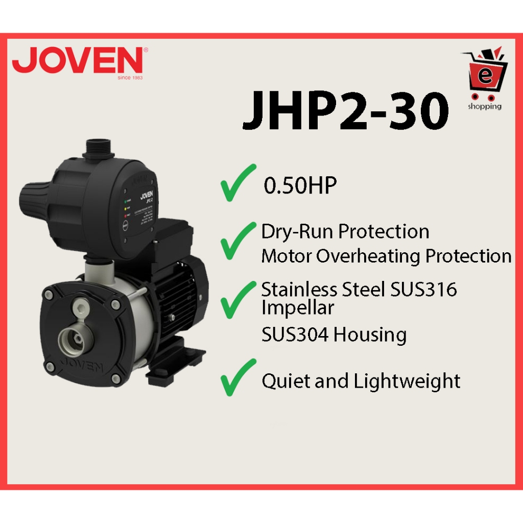 [JOHOR BAHRU AREA FREE SHIPPING] Joven Water Pump Boost Water Pressure JHP2-30/JHP3-40/JHP4-40 ...