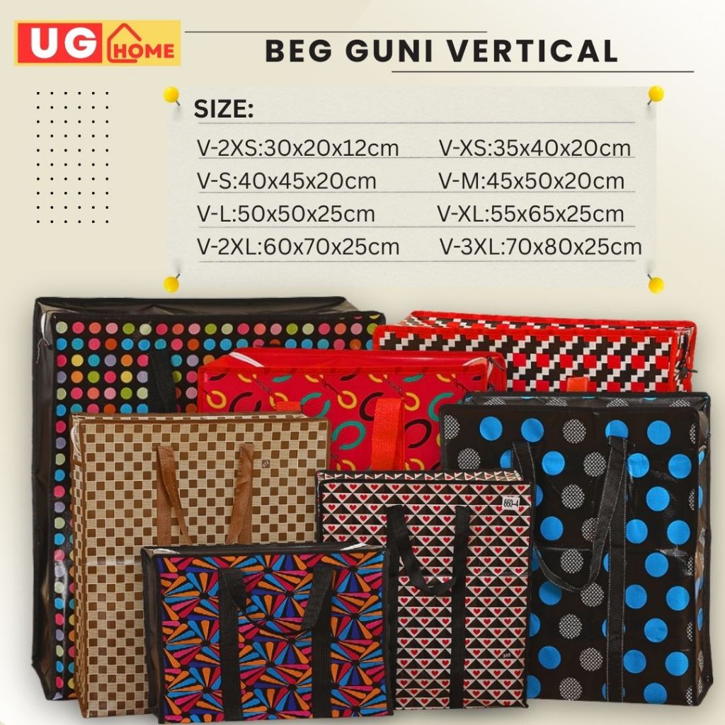 UG Beg Perjalanan Vertical Bag Guni Besar Tebal Berzip Large Thick ...
