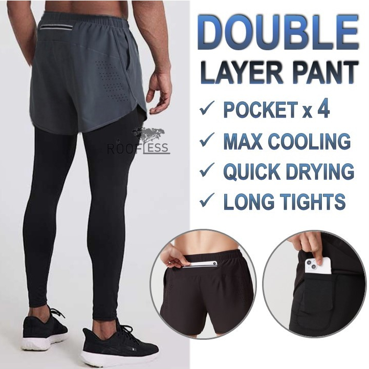 ROOFLESS Running Pants Men Seluar Running Lelaki Seluar Tight Lelaki ...