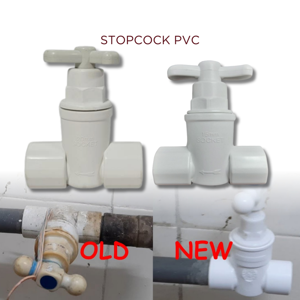 PVC Plastic Stopcock white 1/2" and 3/4" | Shopee Malaysia