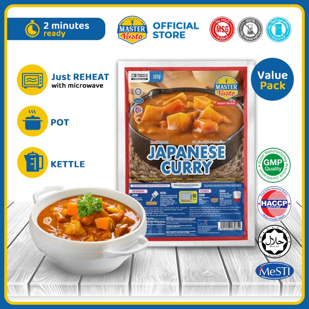 MASTER PASTO Japanese Curry Food Service Value Pack (180g) Kari Jepun ...