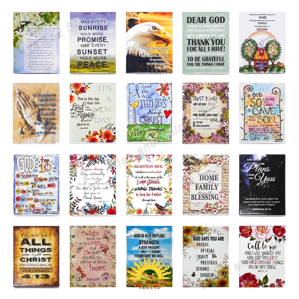 [Home Decor]Ceramic Plaque (Rectangle-shaped)🔹Christian gift with bible ...