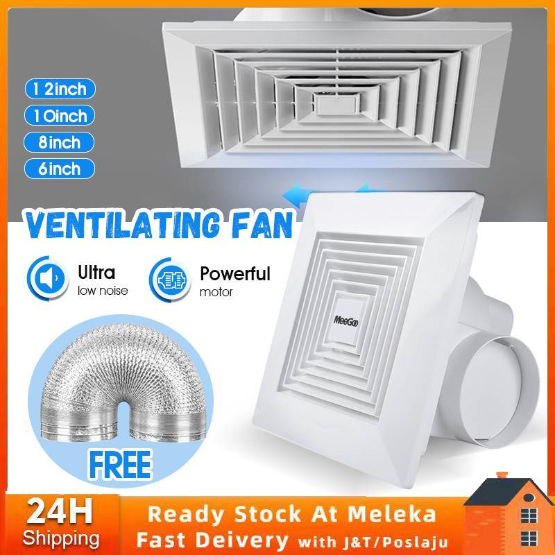MEEVIDA 6/8/10/12" Household Wall Exhaust Fan Bathroom Kitchen Kipas ...