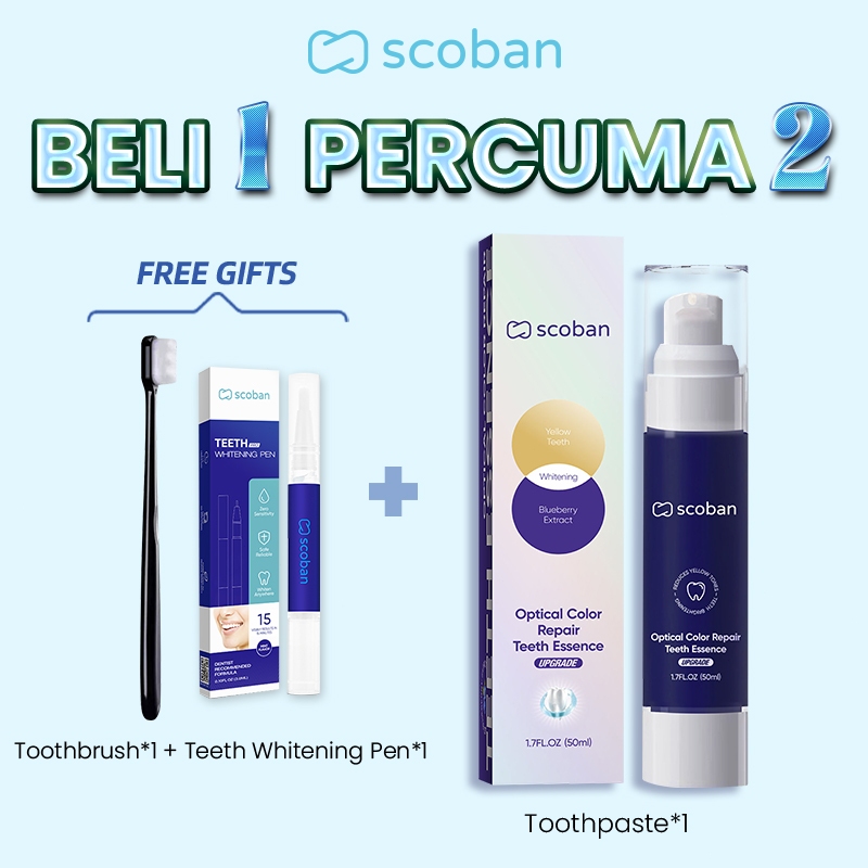 Scoban Toothpaste Teeth Whitening Set - Ubat Gigi Ungu Dengan Pen ...