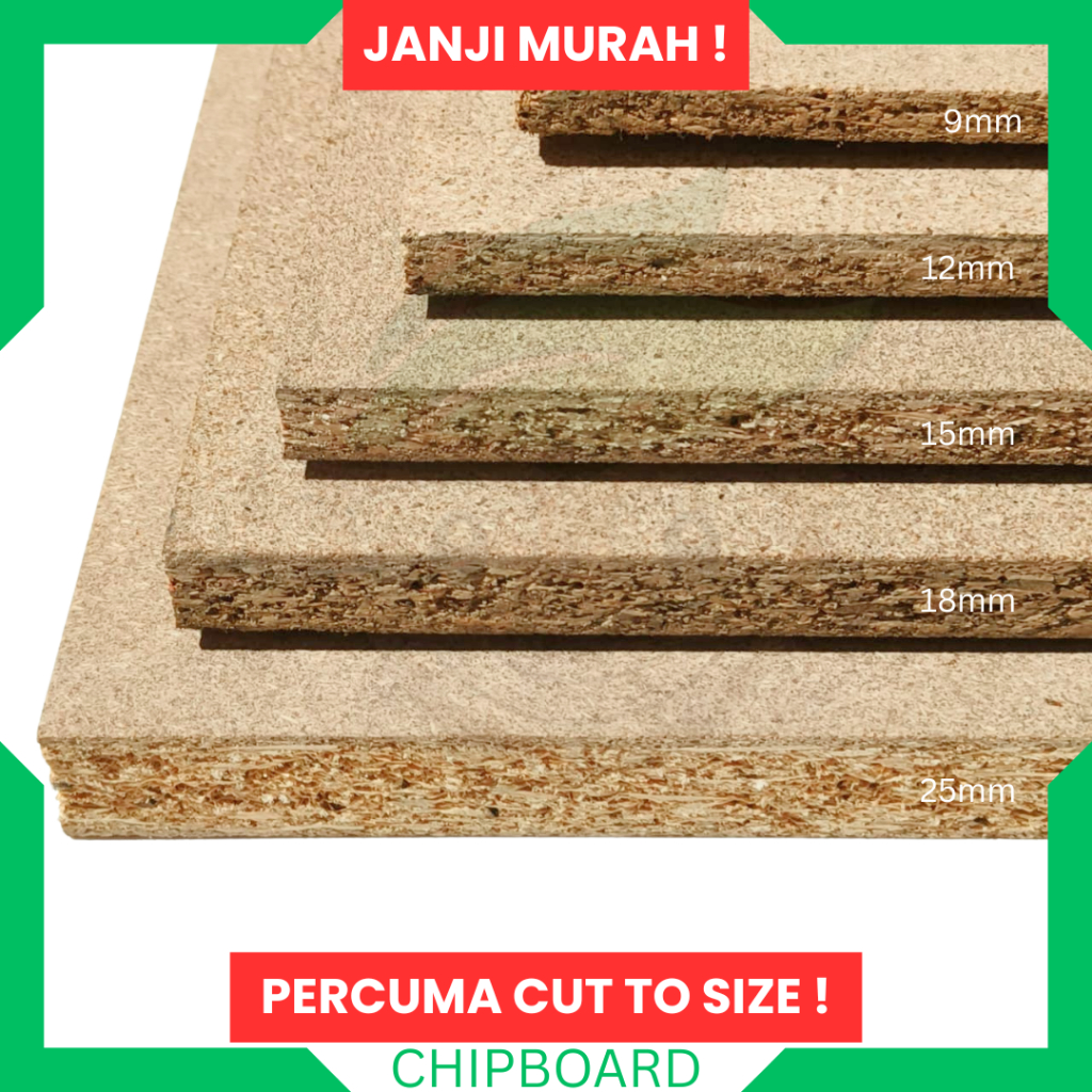 CHIPBOARD (FREE CUSTOM CUT) 9mm 12mm 15mm 18mm 25mm | Shopee Malaysia