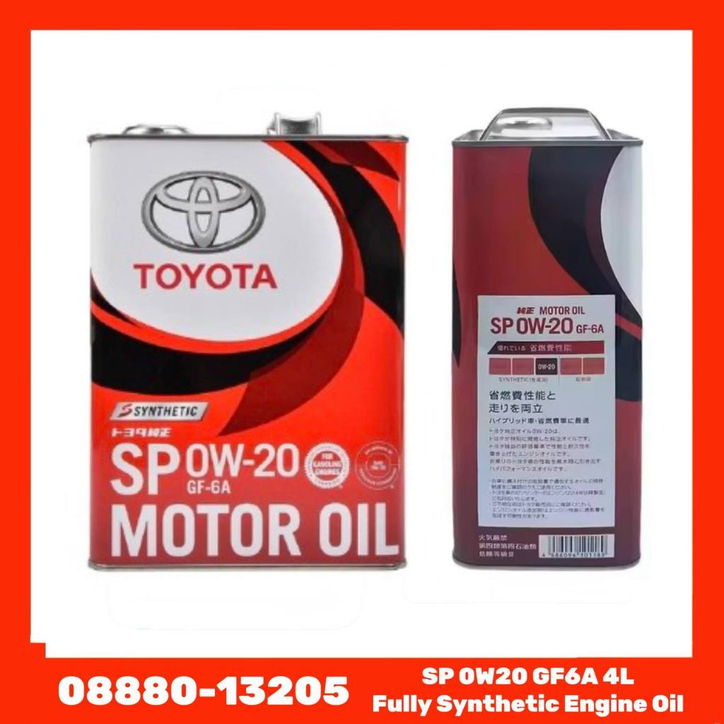 08880-13205 Toyota SP GF-6A 0W20 Motor Fully Synthetic Engine Oil 4 ...
