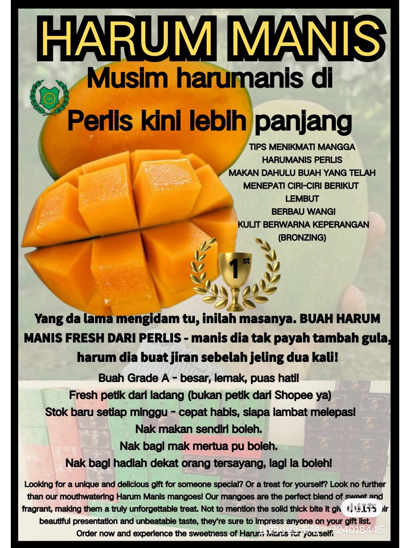 HARUM MANIS Musim harumanis di Perlis kini lebih panjang | Shopee Malaysia