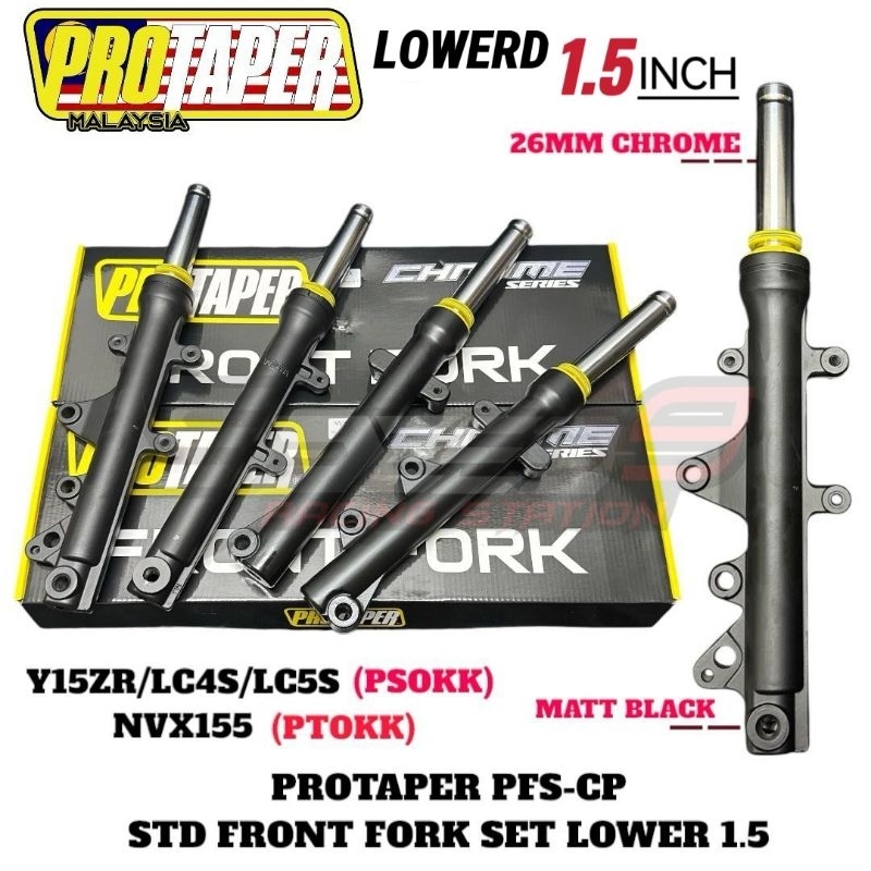 NEW (BLACK/SILVER) PROTAPER FORK STANDARD LOWERD 1.5INCH Y15 Y16 NVX155 ...