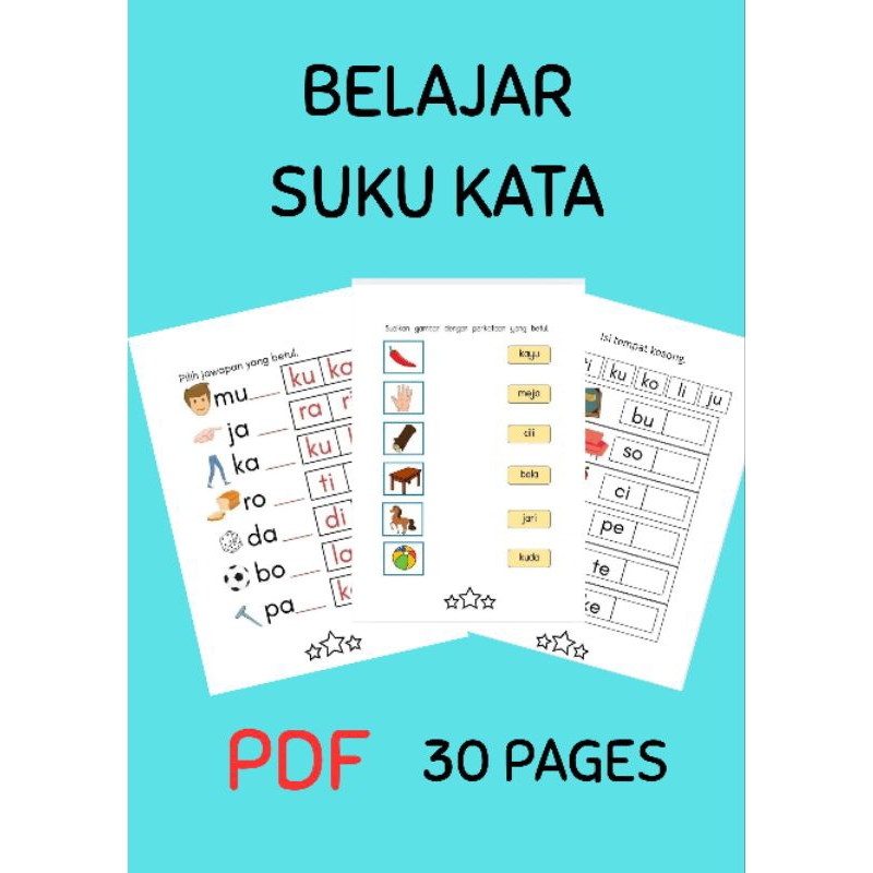 [PDF] Belajar Suku Kata untuk Kanak-Kanak | Worksheet Prasekolah Tadika | Latihan Bina & Baca ...