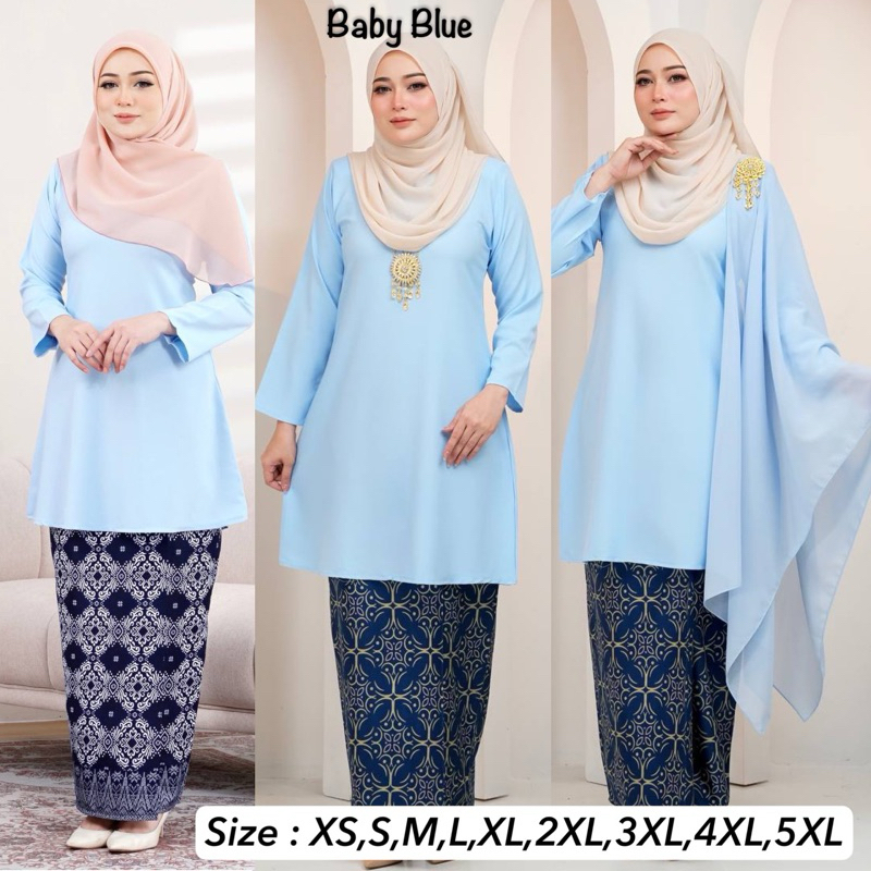 🔥SIZE XS-5XL) TEMA SEDONDON BAJU KURUNG BABY BLUE RAYA 2026 - KURUNG ...