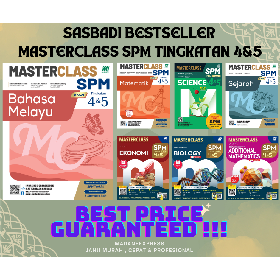 [XPRESS] SASBADI BESTSELLER : MASTERCLASS SPM TINGKATAN 4 & 5 | Shopee Malaysia