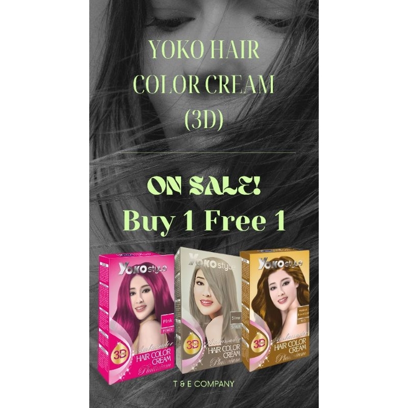 [BUY 1 FREE 1] Yoko Hair Color Cream (3D) | Shopee Malaysia