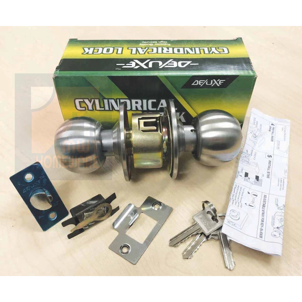 DELUXE CYLINDRICAL LOCK - MD3871SS / tombol pintu bilik / door knobset ...