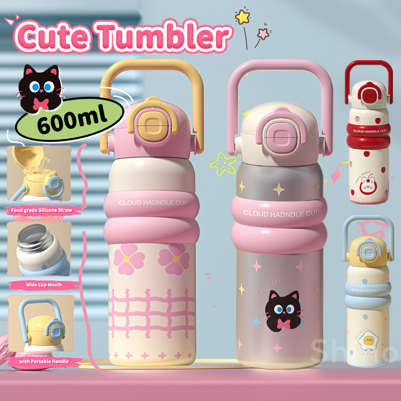 600ml Cartoon Stainless Steel Vacuum Flask 316 Portable Cute Thermos ...