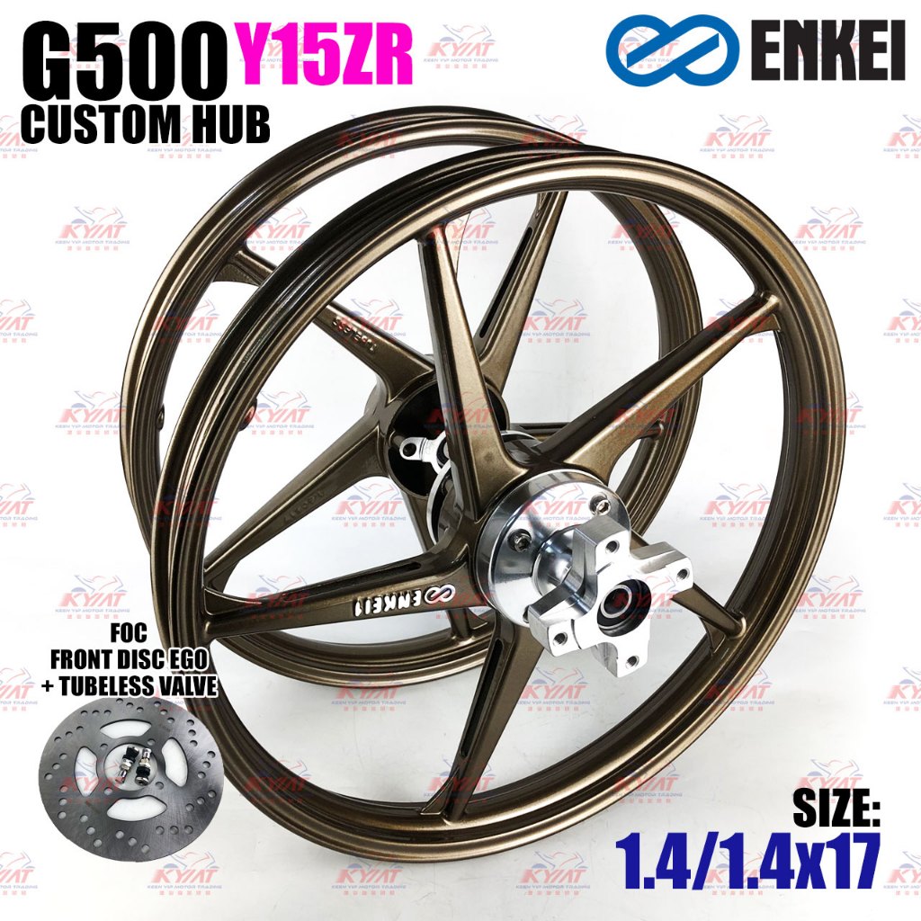 Enkei Rim G500 Y15ZR Custom Hub 1.4/1.4X17 Bronze/Bright Gold/Bright ...